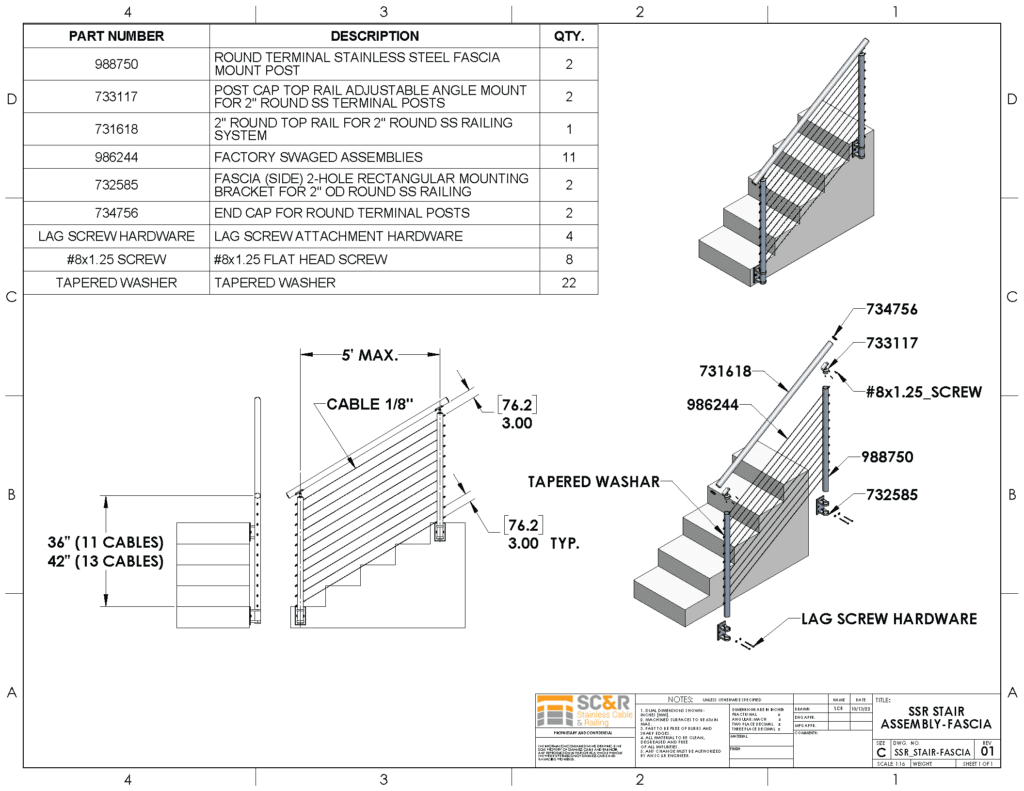 Stainless Steel Cableview Railing Assembly Instructions